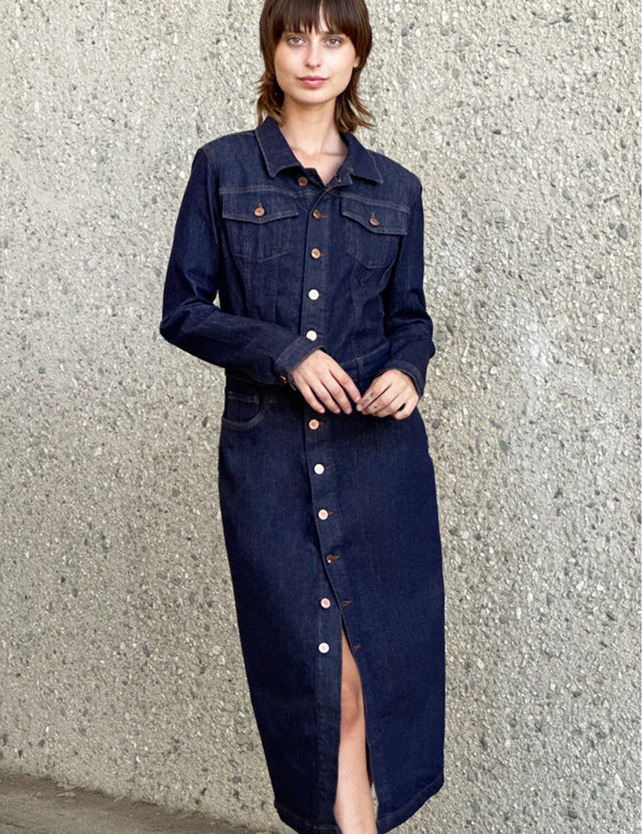 Piece Dyed Denim Dress – washlabshop