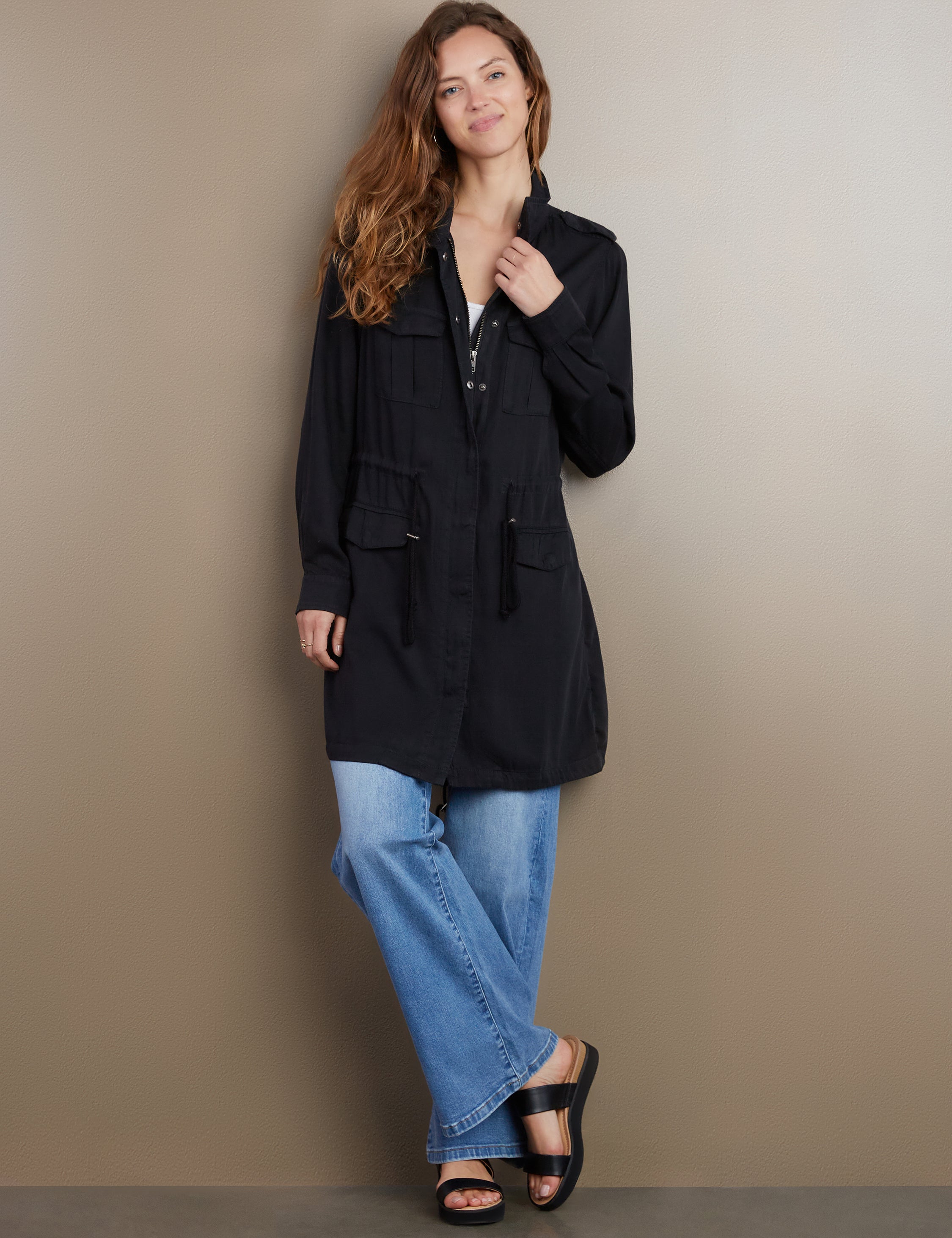 Women’s Road Trip Jacket with Snap Pockets and Split Hem – Wash Lab ...