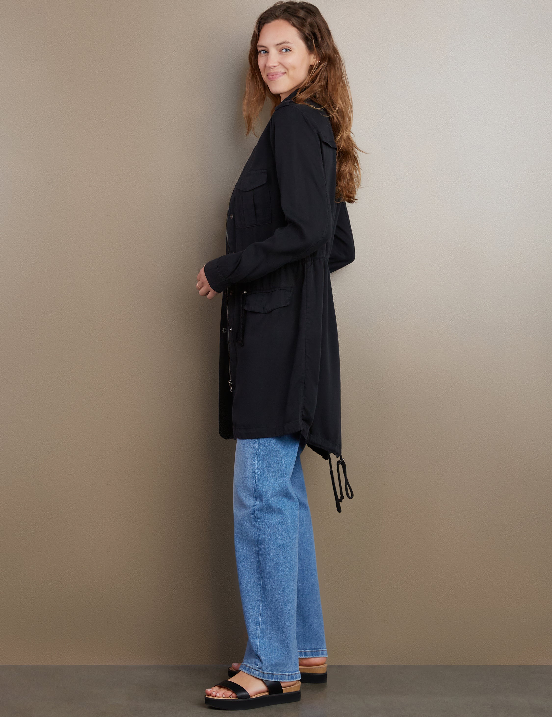 Women’s Road Trip Jacket with Snap Pockets and Split Hem – Wash Lab ...