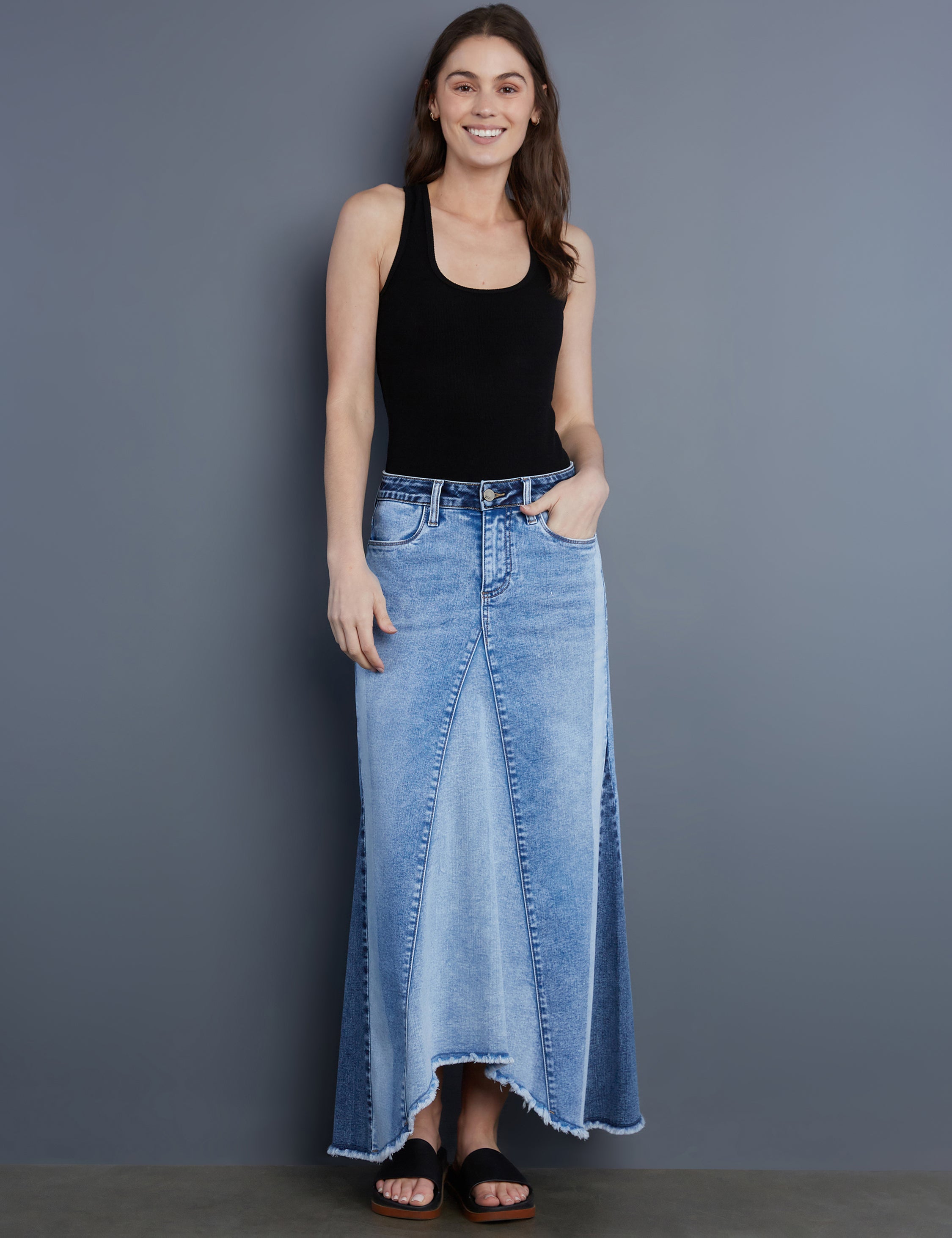 Selma Patchwork Maxi Skirt – washlabshop