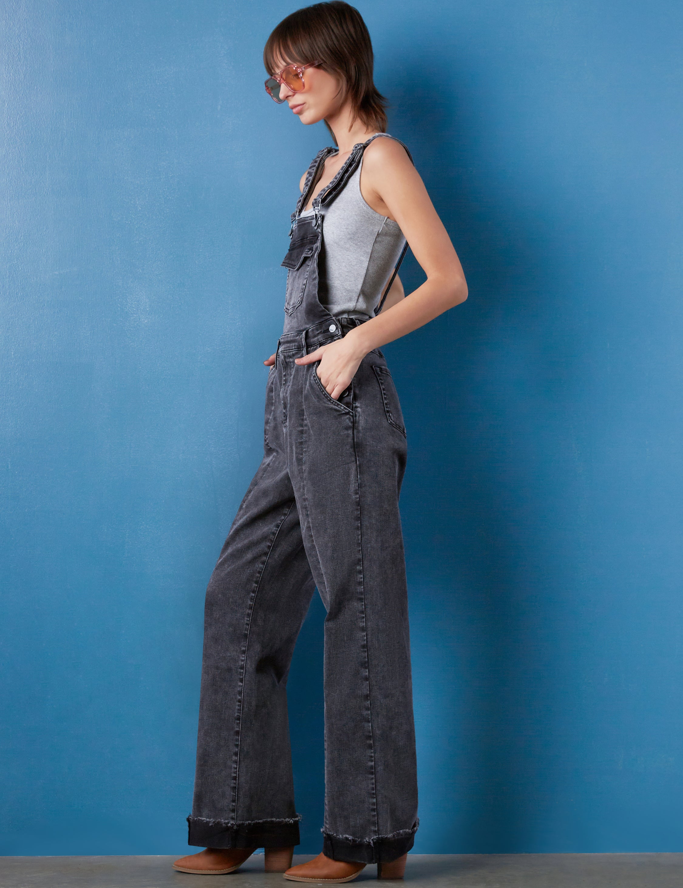 Women’s Union Wide-Leg Denim Overalls – Wash Lab – washlabshop