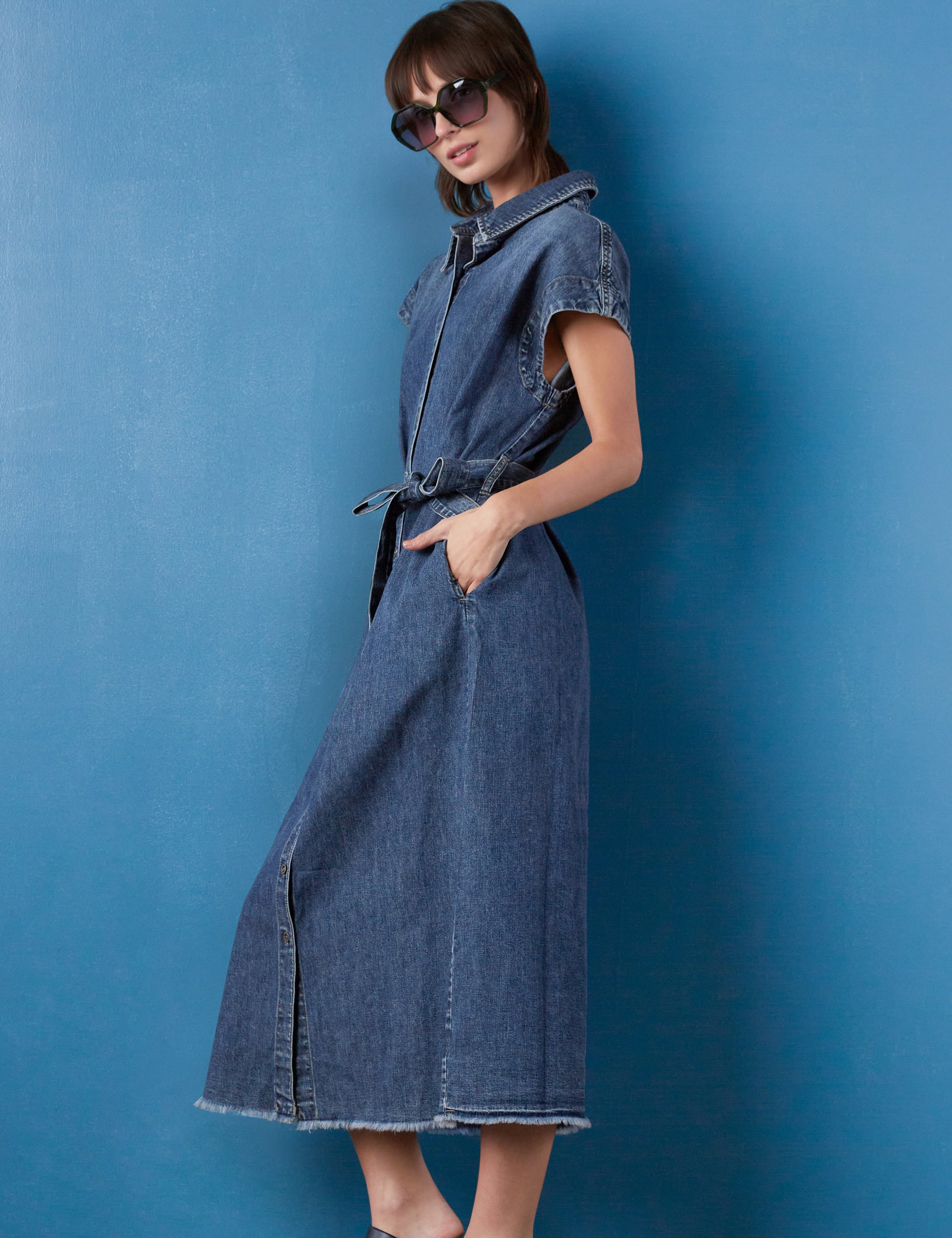 Weekend Denim Midi Dress – washlabshop