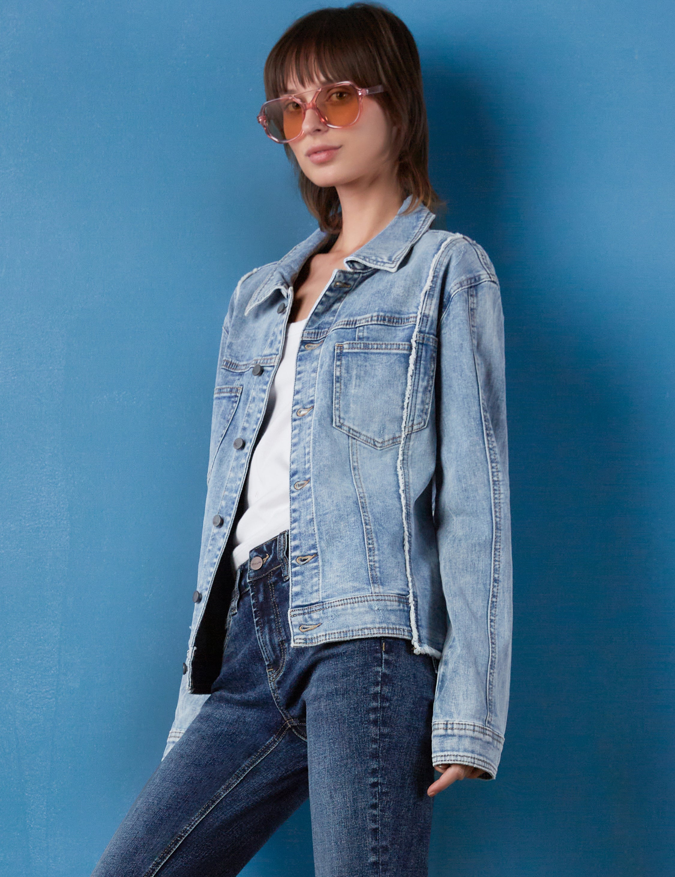 Split Denim Jacket – washlabshop